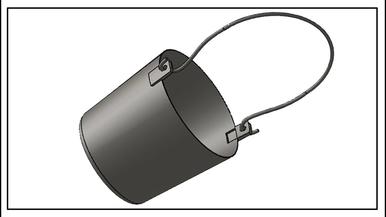 How to model a bucket | solidworks 2017 | Shell command - YouTube