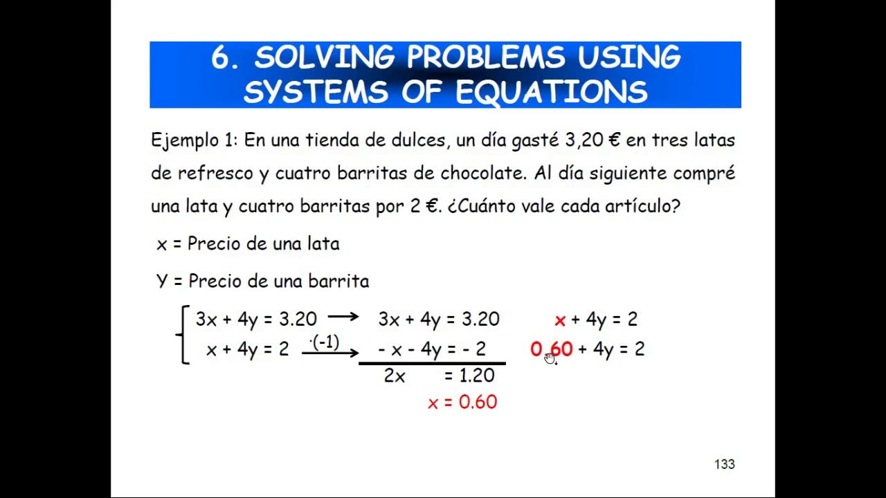 Resolución De Problemas Con Sistemas De Ecuaciones 1 3º Eso Youtube