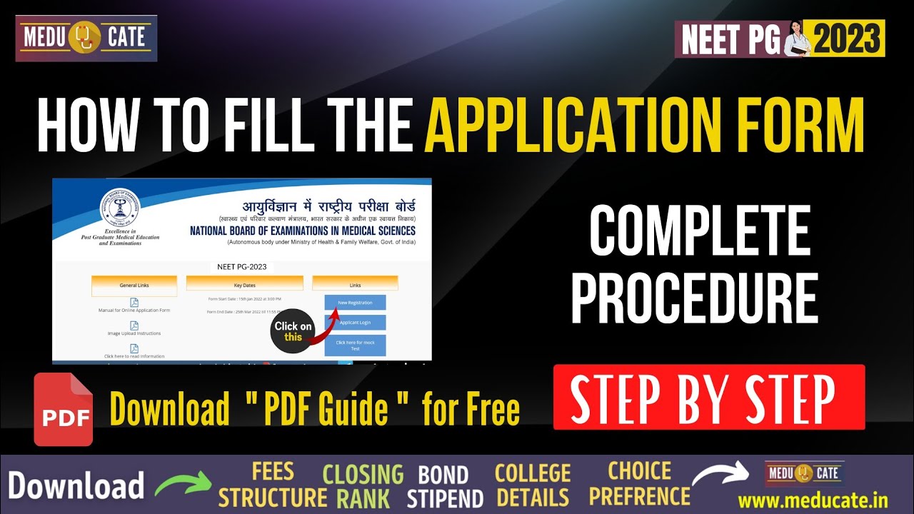 How to Fill NEET PG 2023 Registration Form? Step By Step Complete ...