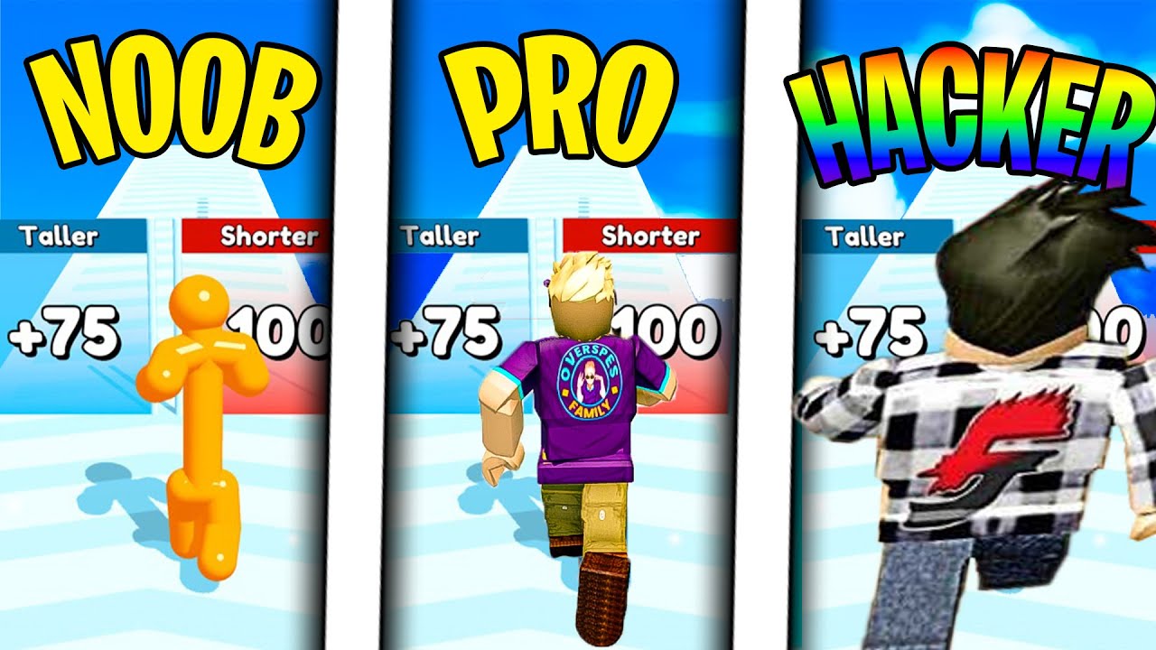 NOOB vs PRO vs HACKER dans ROBLOX TALL MAN RUN - YouTube