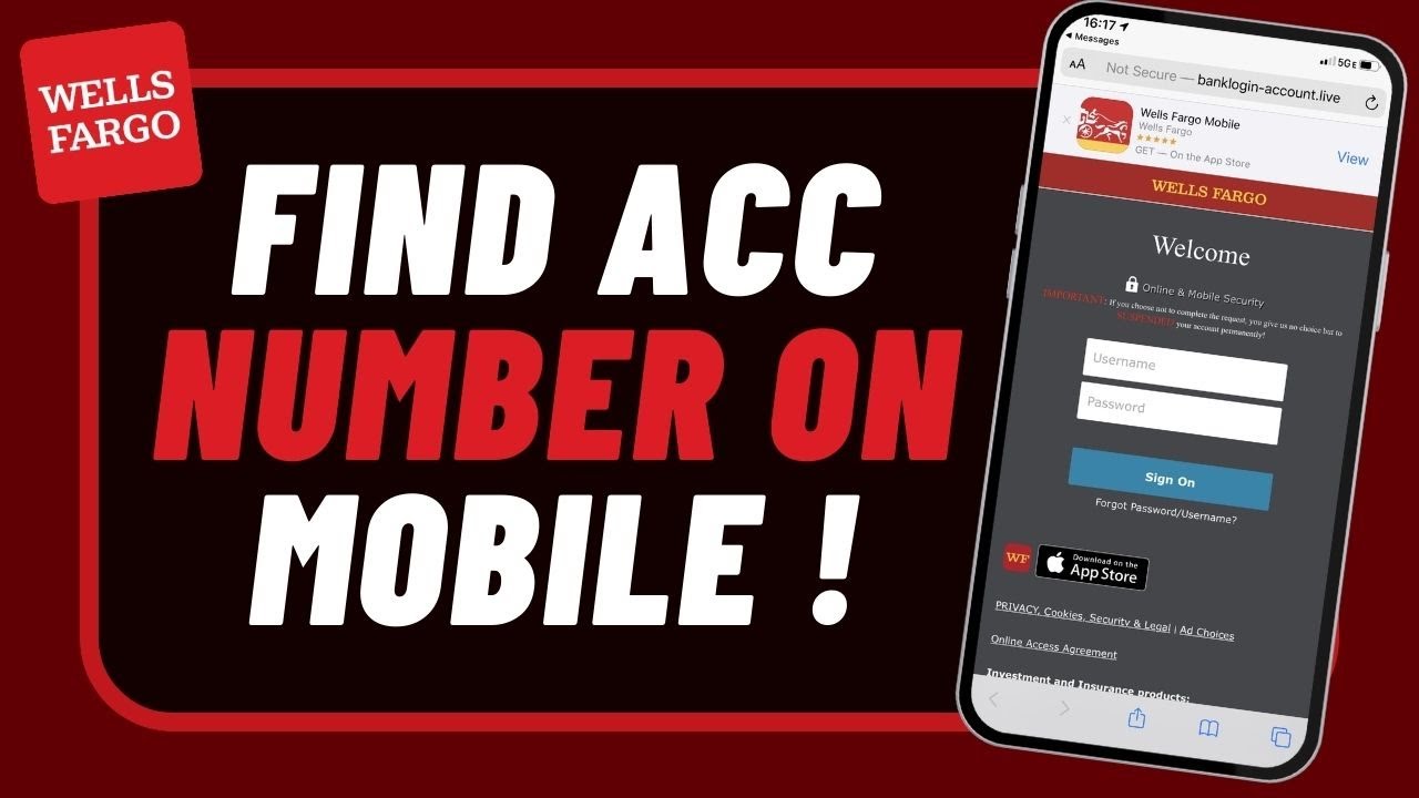 Wells Fargo Account Number Mobile App ! - YouTube