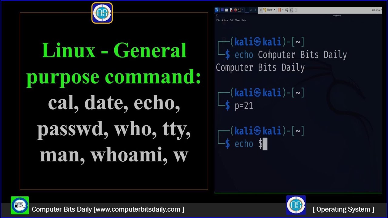 Learn Linux General Purpose Command With Example Linux Command Example Youtube