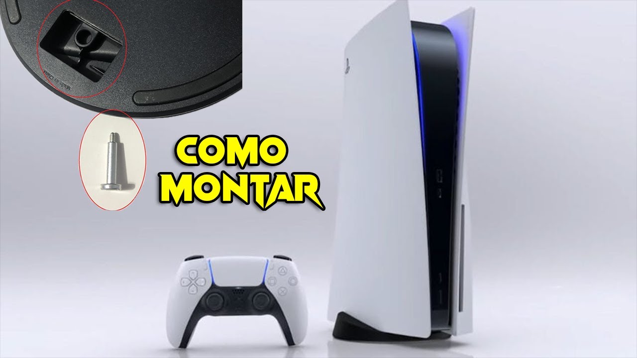 Como Montar A Base Do Ps5 Em Pé E Deitado- Parafuso Chato - YouTube