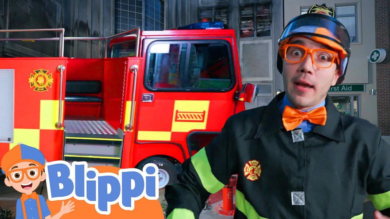 Firefighter Blippi is to the Rescue in the Fire Truck! | Blippi - Learn ...