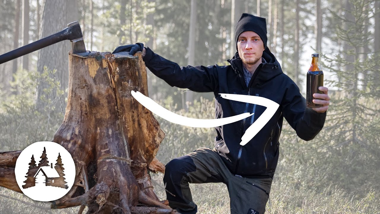 Making tar out of tree stumps - YouTube