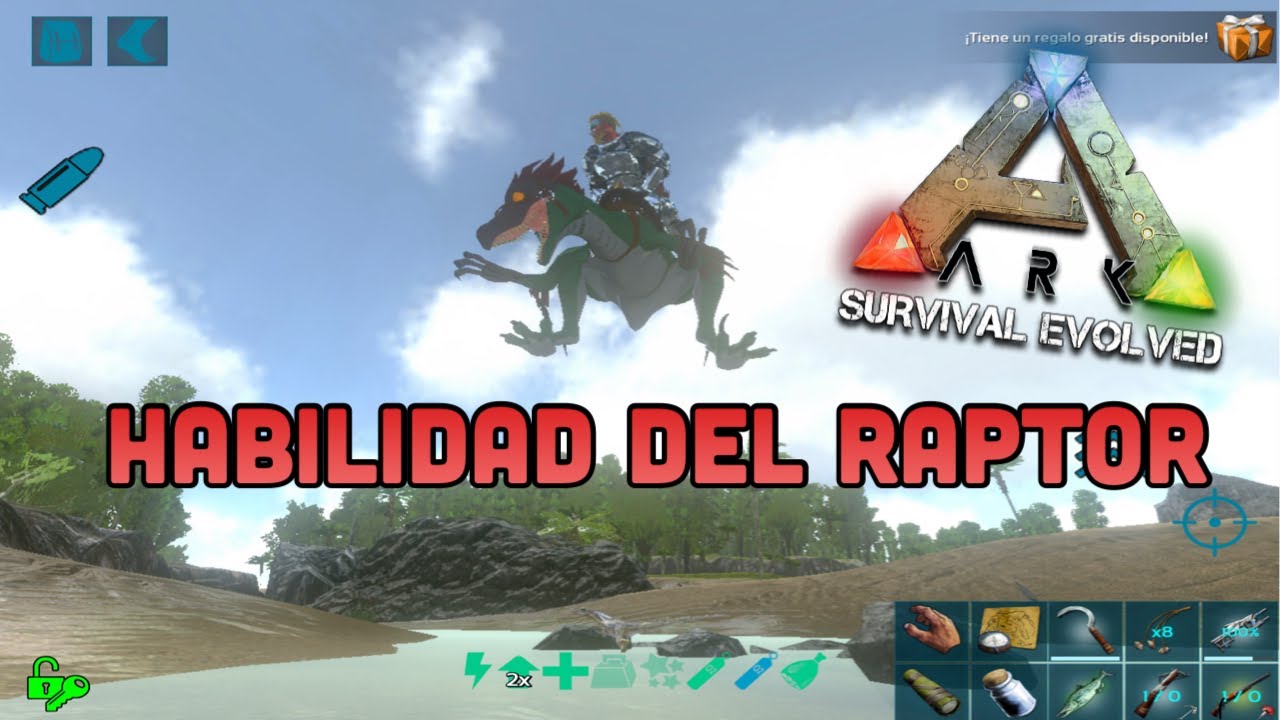 ARK MOBILE COMO hacer La HABILIDAD del RAPTOR! SALTAR Y COGER! 💨 - YouTube