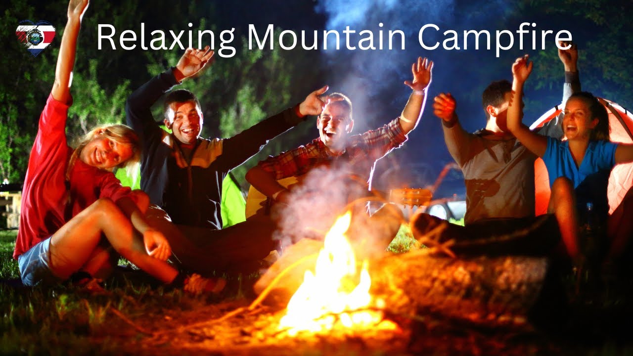 Relaxing Virtual Mountain Campfire with Crackling Sounds / Nature Fire ...