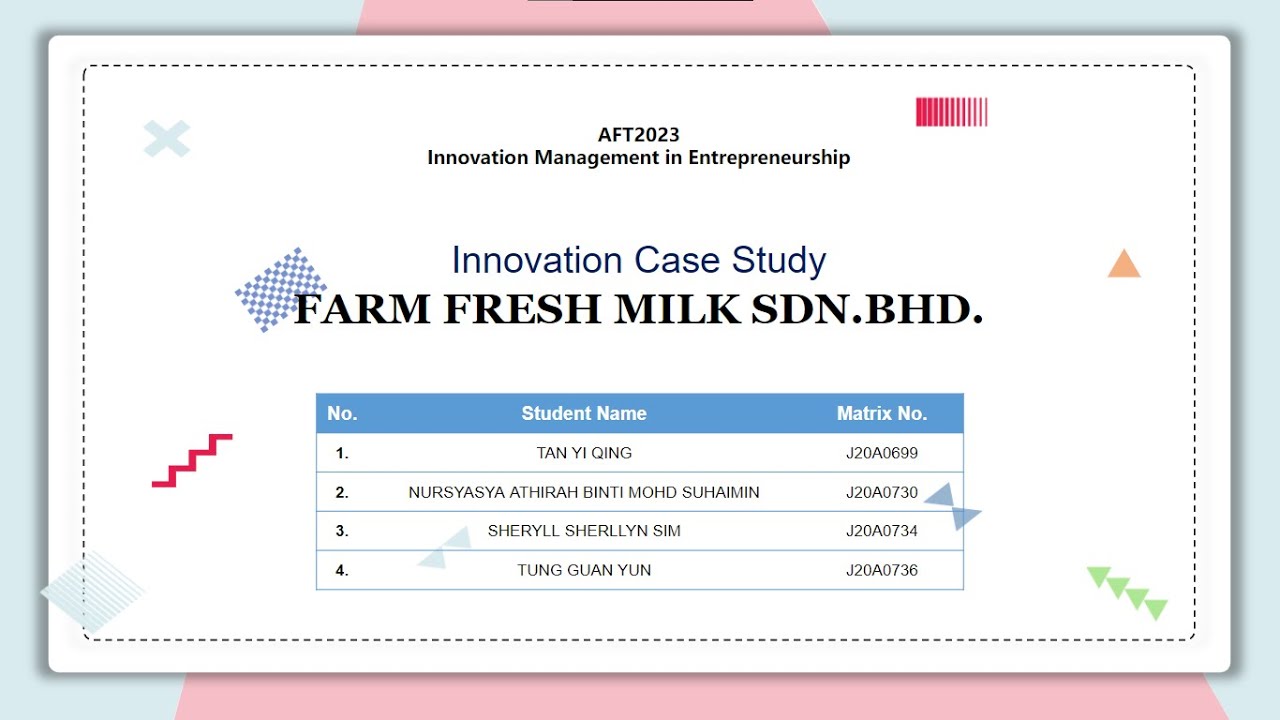 FARM FRESH MILK SDN. BHD - Innovation Case Study (Group 18) - YouTube