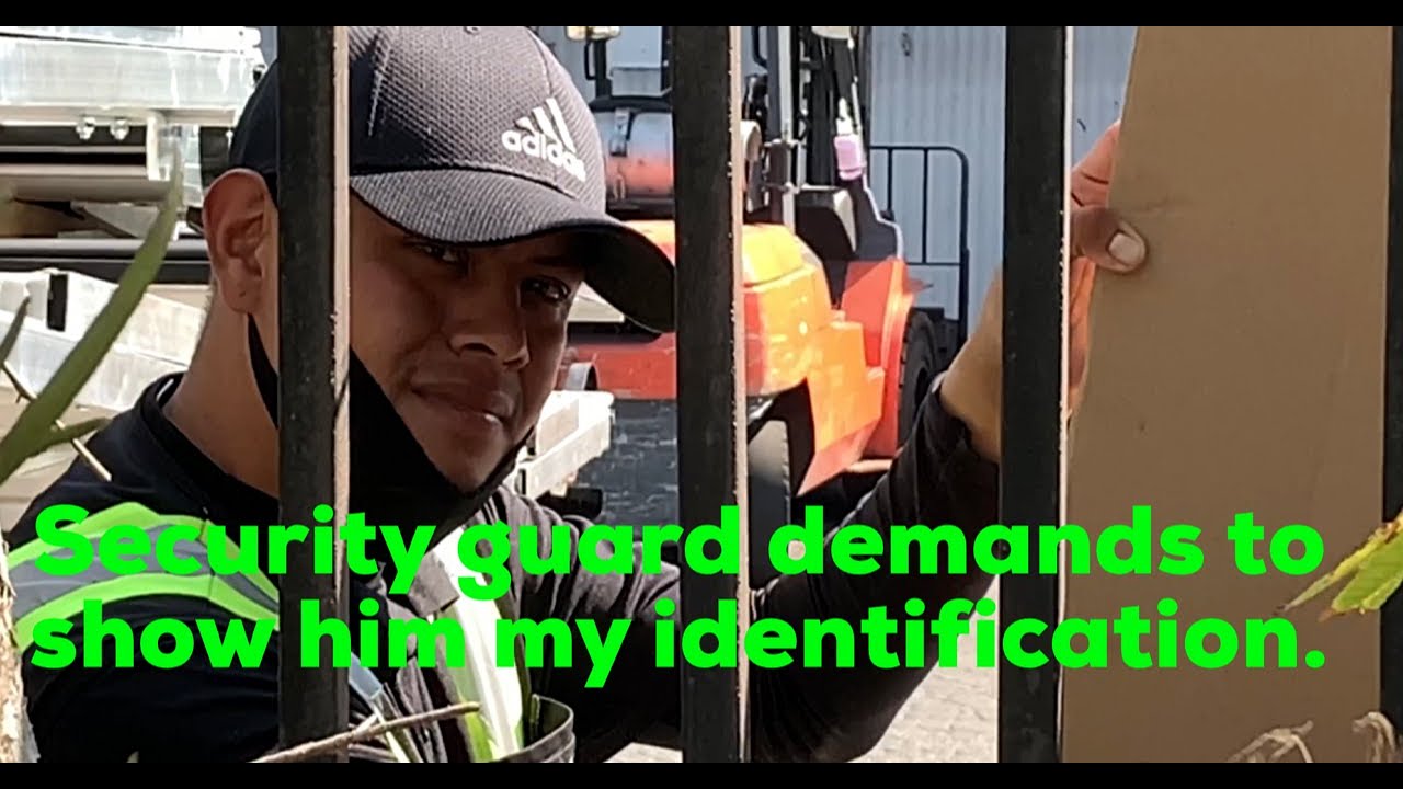 Security Guard demands to show him my Identification .(fail) - YouTube