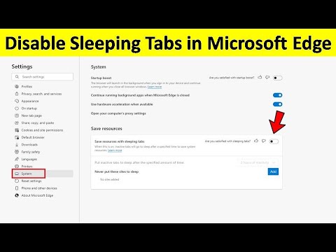 How to Disable Sleeping Tabs in Microsoft Edge in Windows 10 - YouTube