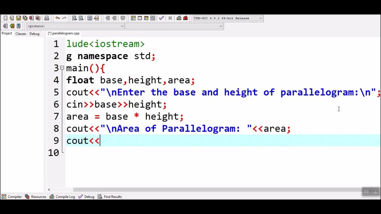 How to find the area of the parallelogram in C++ - YouTube
