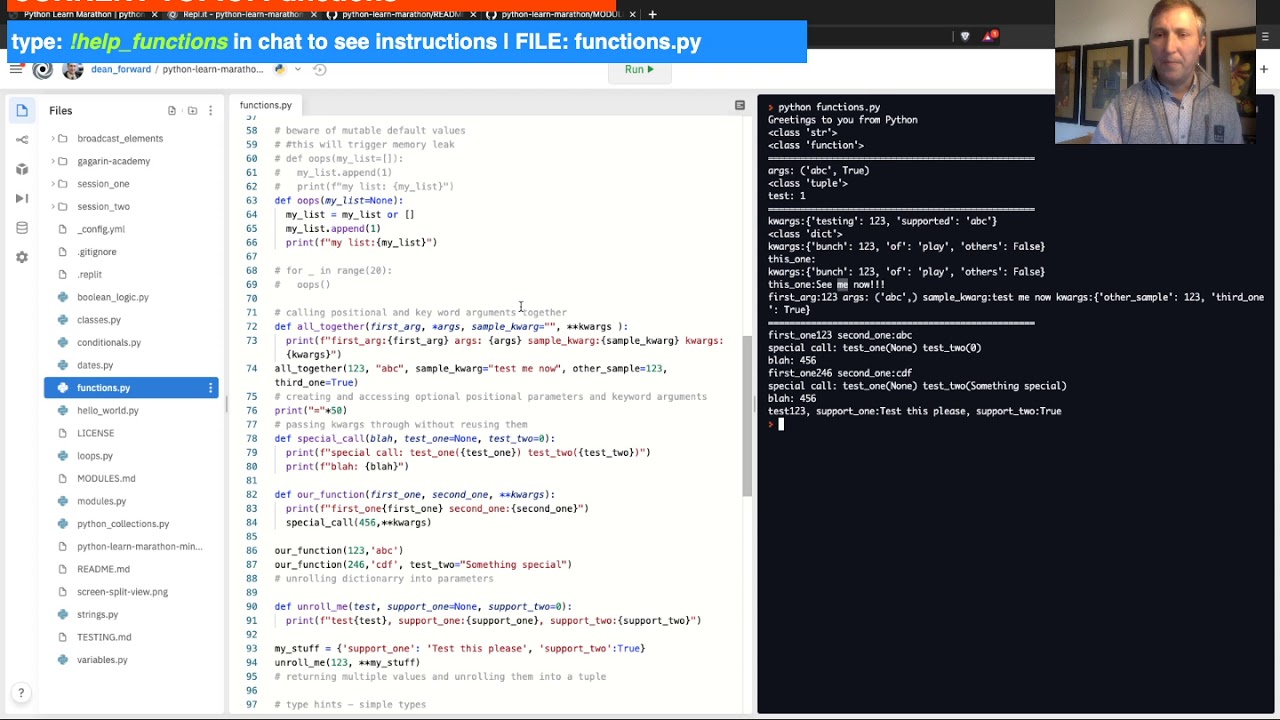 Python Basics - Functions Part 2 - Lesson 07 - YouTube