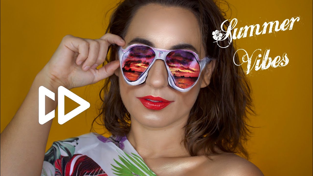 Summer Vibes - Sun Glasses Illusion Makeup Tutorial (fast forward ...