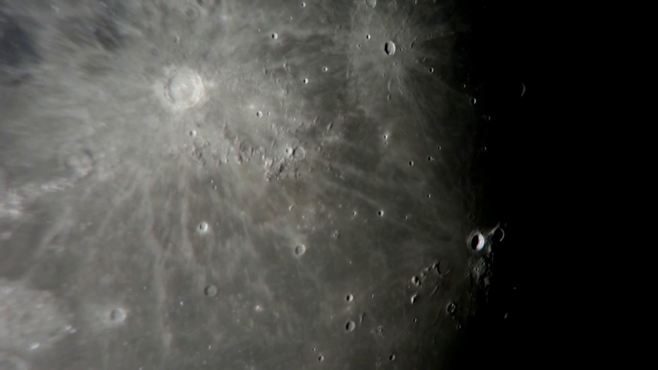 looking at the moon with telescope - YouTube