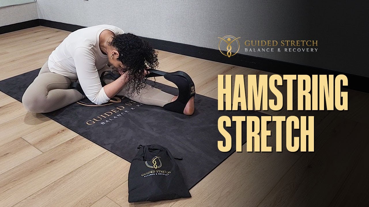 Hamstring Stretch tutorial with Guided Stretch Yoga Strap - YouTube