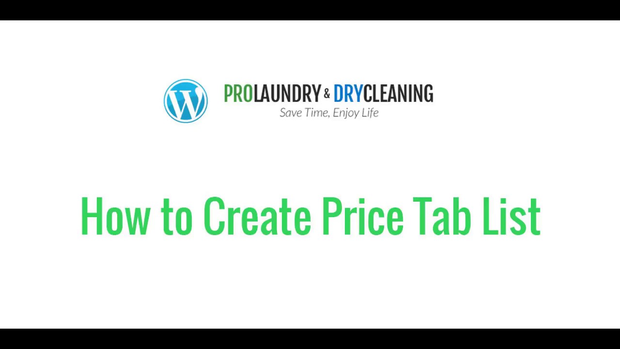 How to Create a Tab Price List - YouTube
