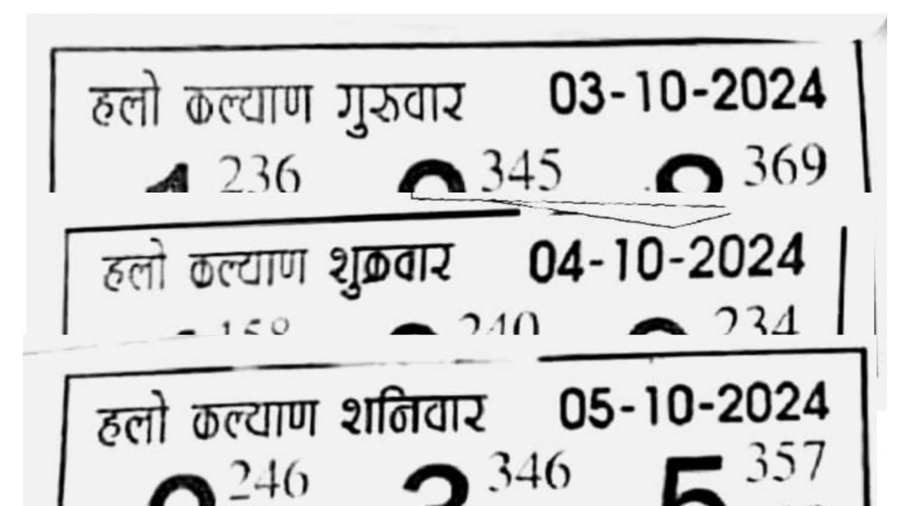 HELLO KALYAN CHART I 03/10/2024 TO 05/10/2024 KALYAN ASTROLOGY CHART ...