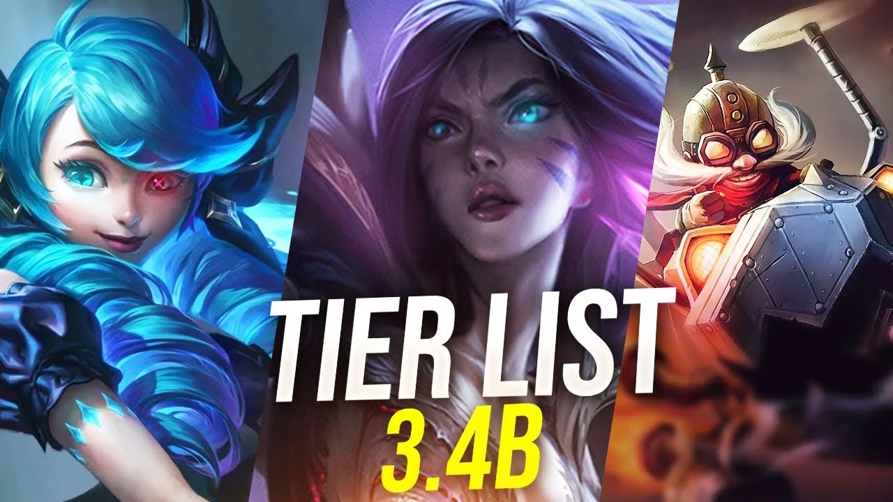 TIER LIST WILD RIFT PARCHE 3.4B, LOS MEJORES CAMPEONES DEL META 😱 | LOL ...
