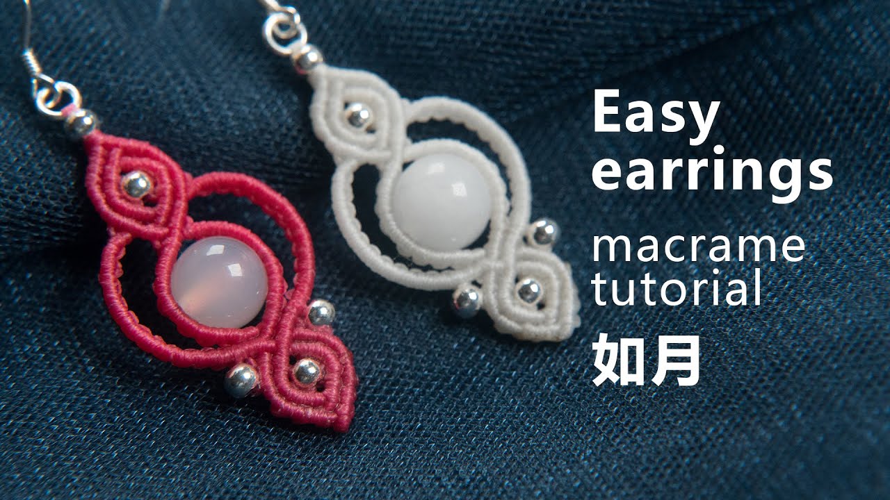 #earrings macrame tutorial #耳环编织教程 #diy - YouTube