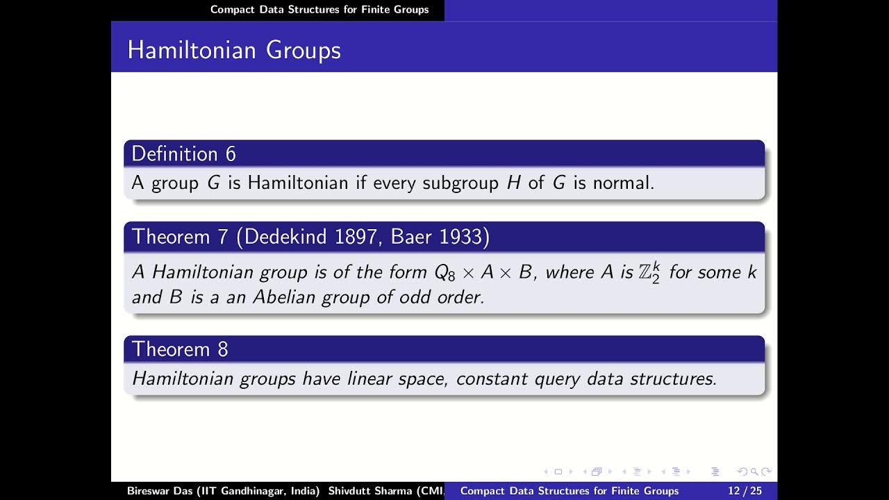 Compact Data Structures for Finite Groups - YouTube