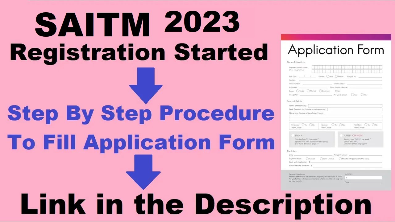 SAITM 2023 Registration (Started) - How To Fill SAITM 2023 Application ...