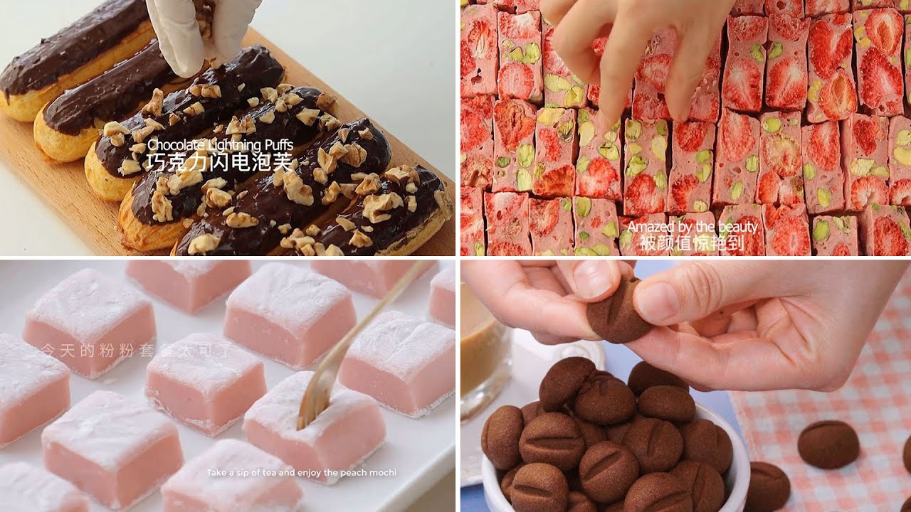 ASMR Cooking Compilation | Amazing Cakes: Strawberry Nougat, Barley ...