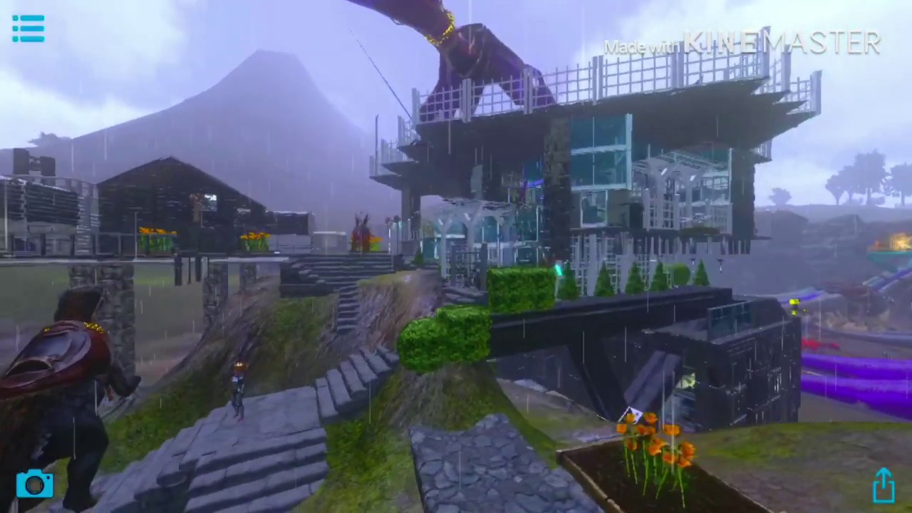 ARK SURVIVAL EVOLVED MOBILE - 1st BASE DESIGN + PVE SERVER - YouTube