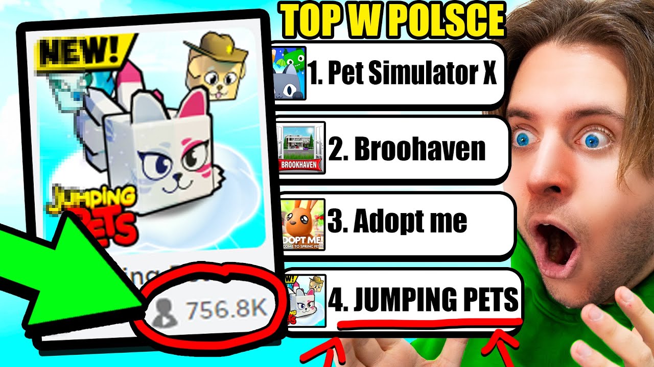 Moja GRA w ROBLOX Pobiła REKORD POLSKI! - Nowy Pet Simulator X? (Jumping Pets Simulator) - YouTube