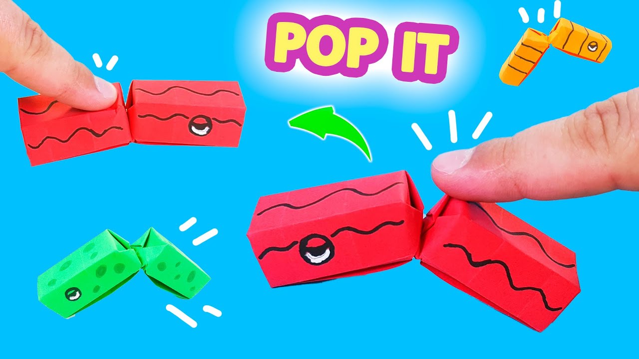 Origami Fidget Toy - POP IT. MOVING Origami BUTTON TOYS - YouTube