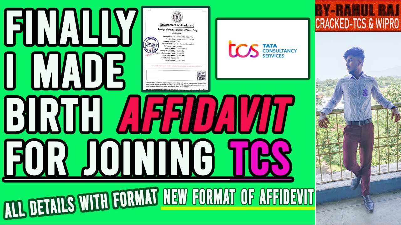 I made Birth Affidavit for Joining TCS | All details with format | New ...