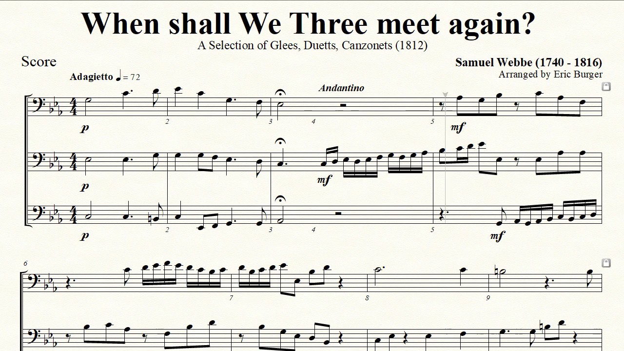 When shall we three meet again - Samuel Webbe for Trombone Trio - YouTube