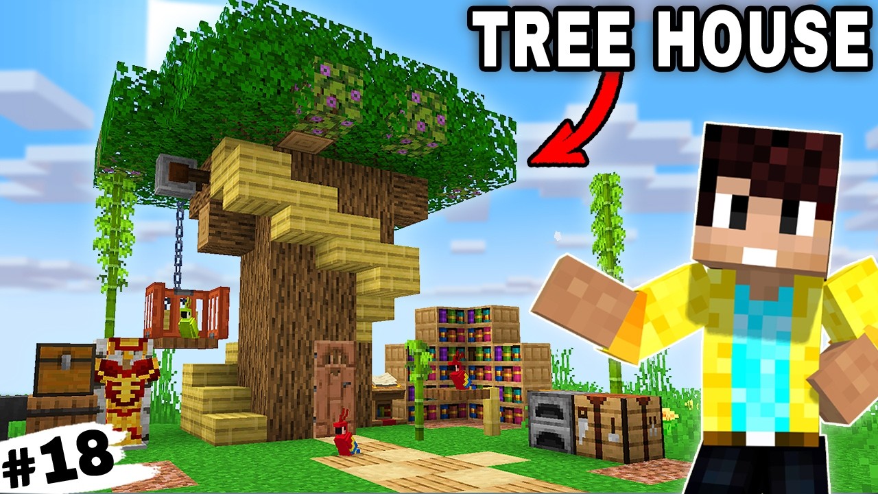 LET's BUILD A DREAM TREE HOUSE! 🌳 | MINECRAFT GAMEPLAY #18 | Techno ...