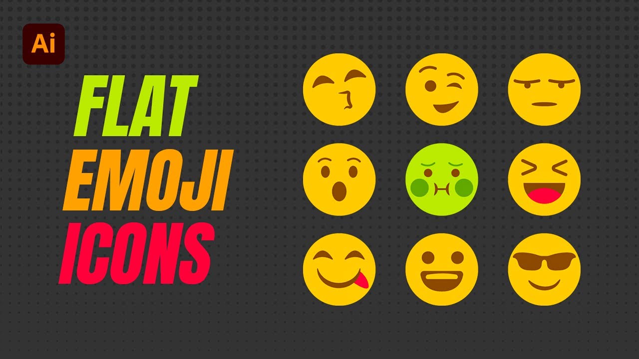Creating Flat Emoji Icons using Illustrator | MJ Graphics - YouTube