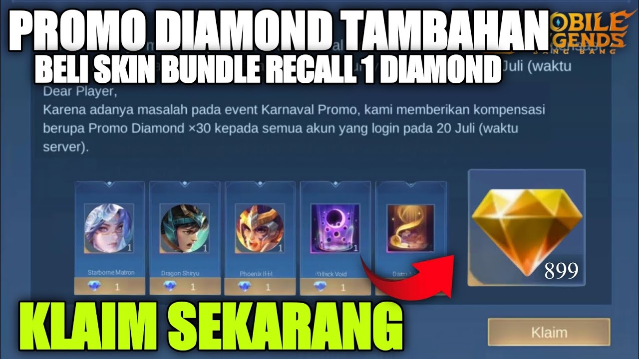 899 PROMO DIAMOND!! BELI SKIN EPIC BUNDLE SHOP RECALL 1 DIAMOND 2025 ...