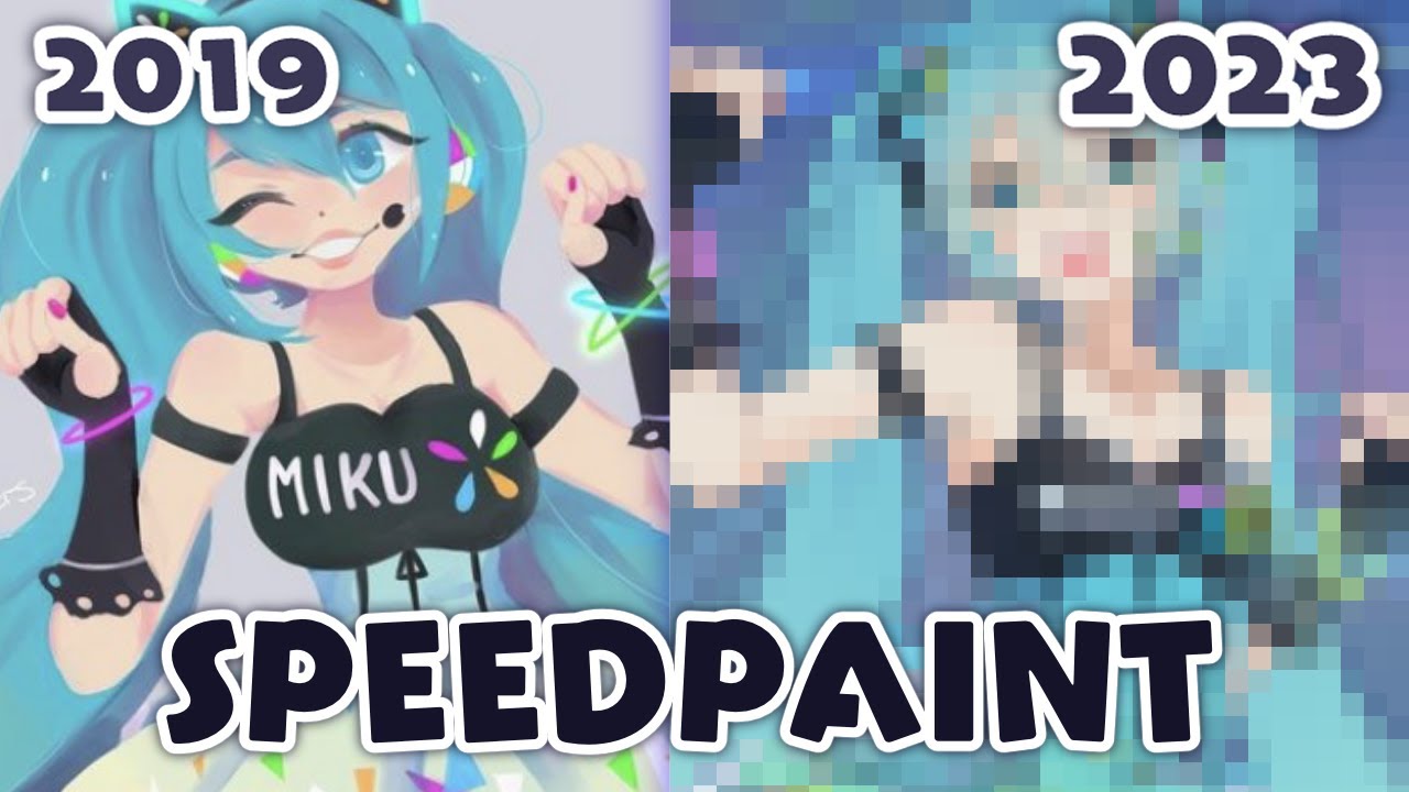 REDRAWING MY OLD ART | HATSUNE MIKU SPEEDPAINT - YouTube