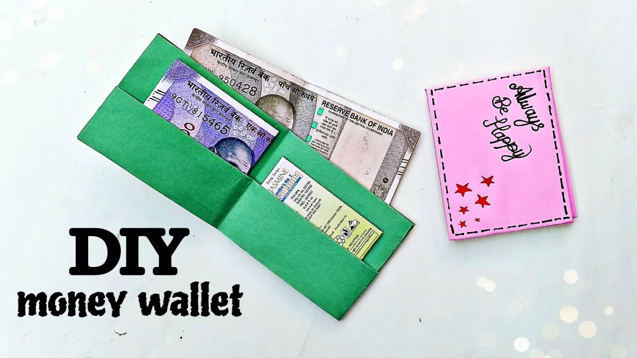 diy paper money Wallet | how to make paper wallet idea | diy paper ...