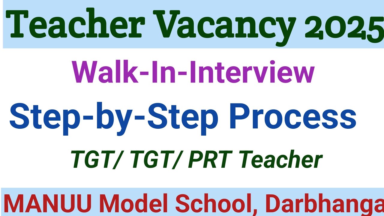 PGT, TGT, PRT Teacher Recruitment, Walk-In-Interview at MANUU Model ...