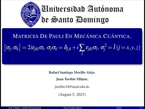 MATRICES DE PAULI EN MECÁNICA CUÁNTICA | Física cuántica Básica. - YouTube