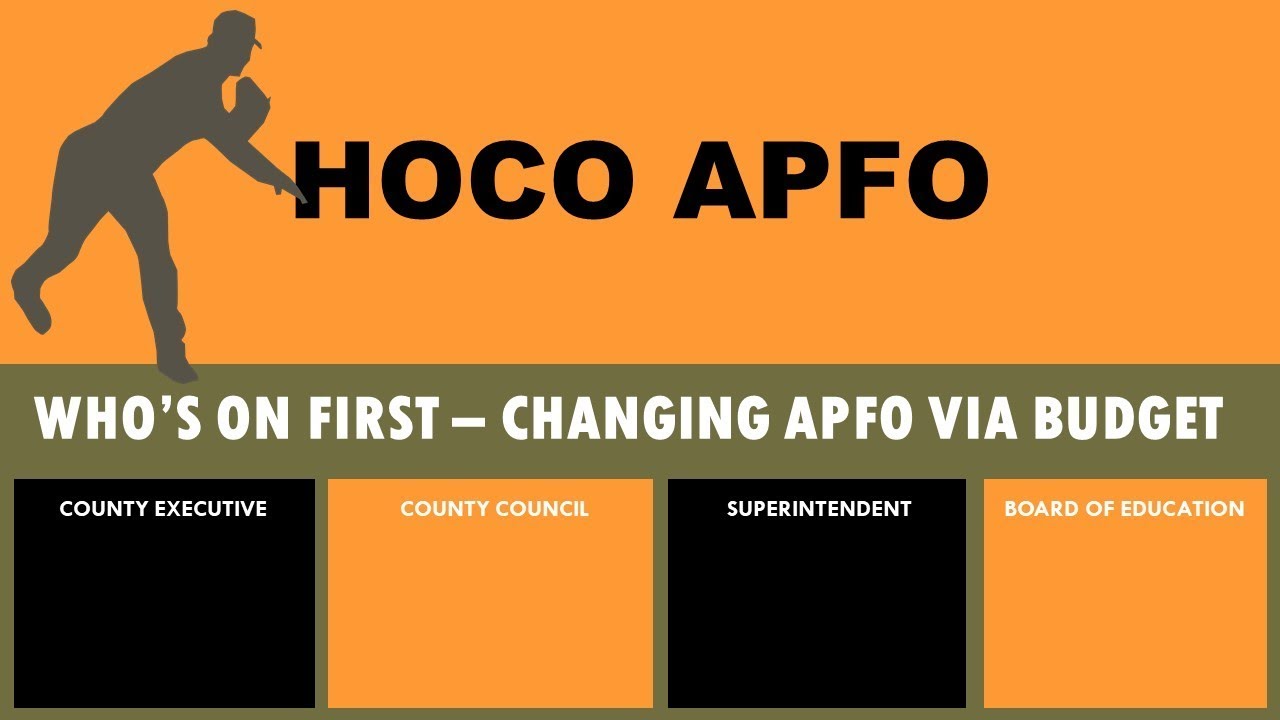 HOCO APFO - WHOS ON FIRST - JUGGLING CLASS SIZE & BUDGET MAY 2018 - YouTube
