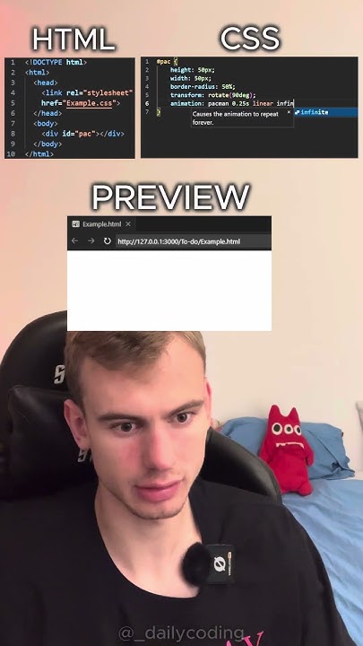 How to code an animated Pac-Man in HTML and CSS #frontenddeveloper - YouTube