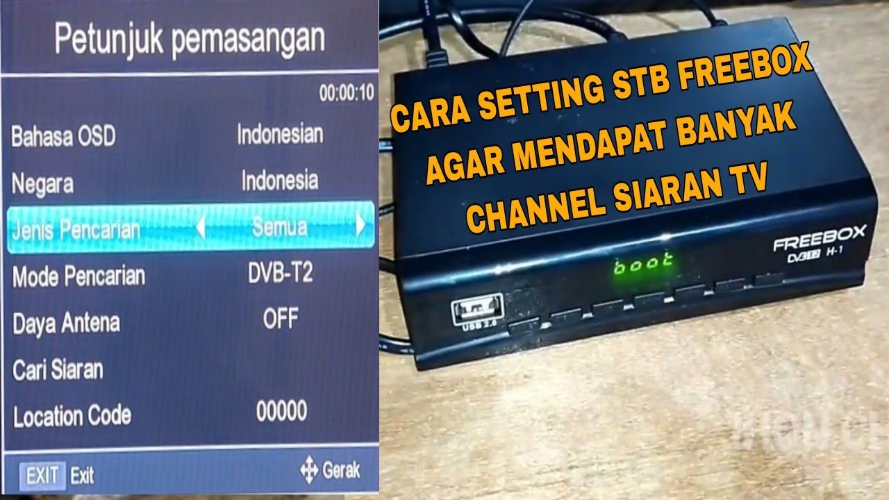 Cara Memasang FREEBOX STB DVB T2 Agar Mendapat Siaran TV DIGITAL #224 - YouTube
