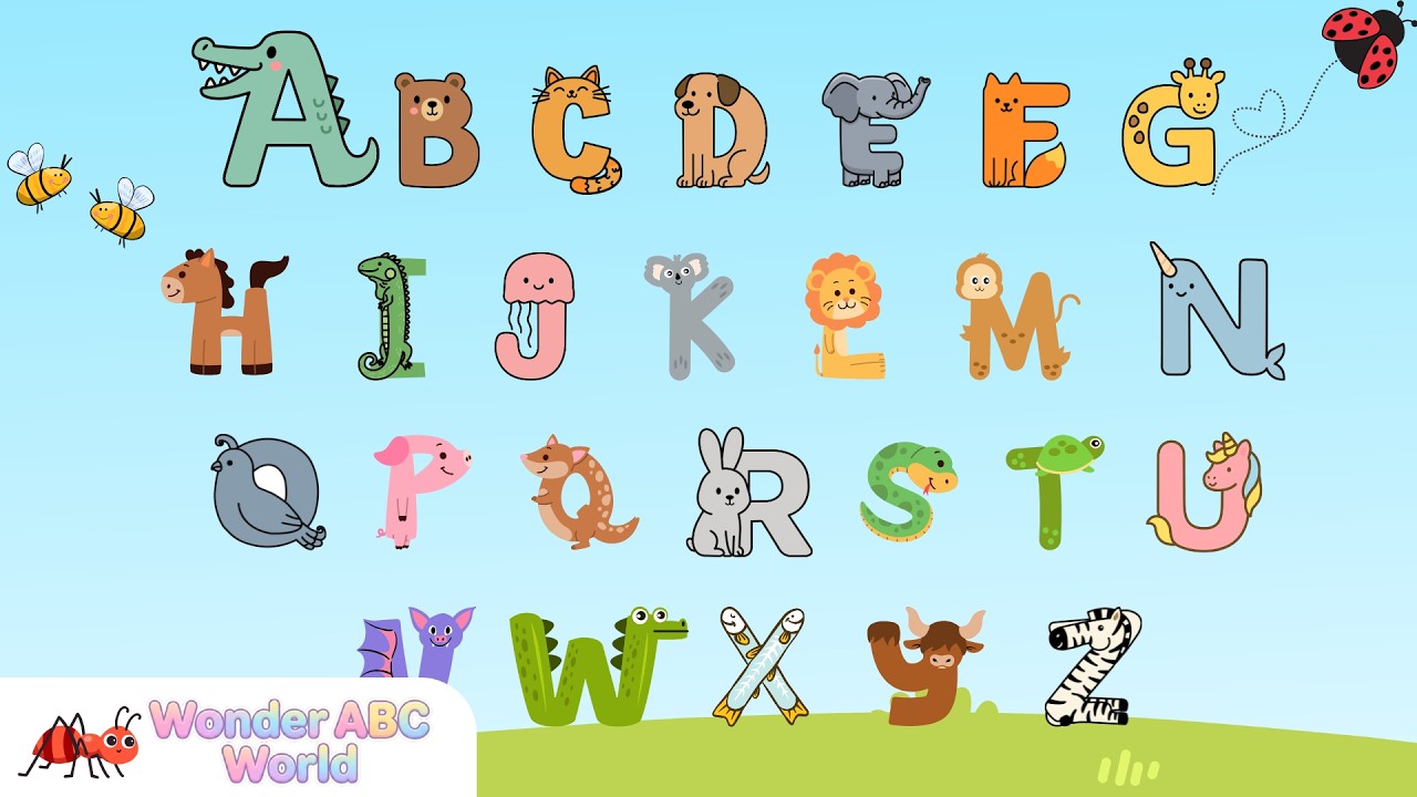 ABC Song for Kids | Full Alphabet | Colorful ABC Characters | Wonder ...