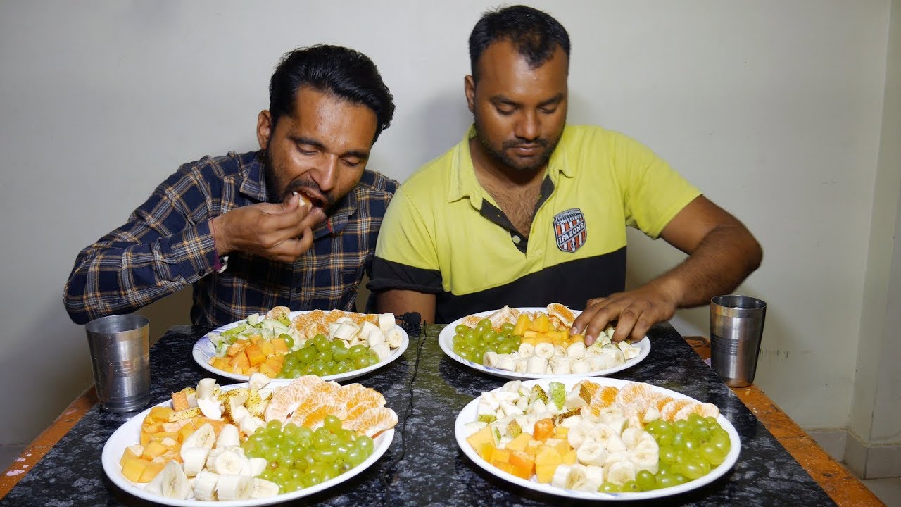 5Kg Massive Fruit Chaat Eating Challenge | Fruit Eating Competition ...