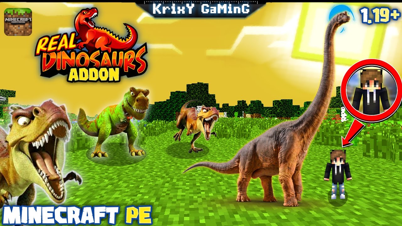 BEST DINOSAUR MOD FOR MINECRAFT PE 1.19+ | DINOSAUR ADDON FOR MCPE ...