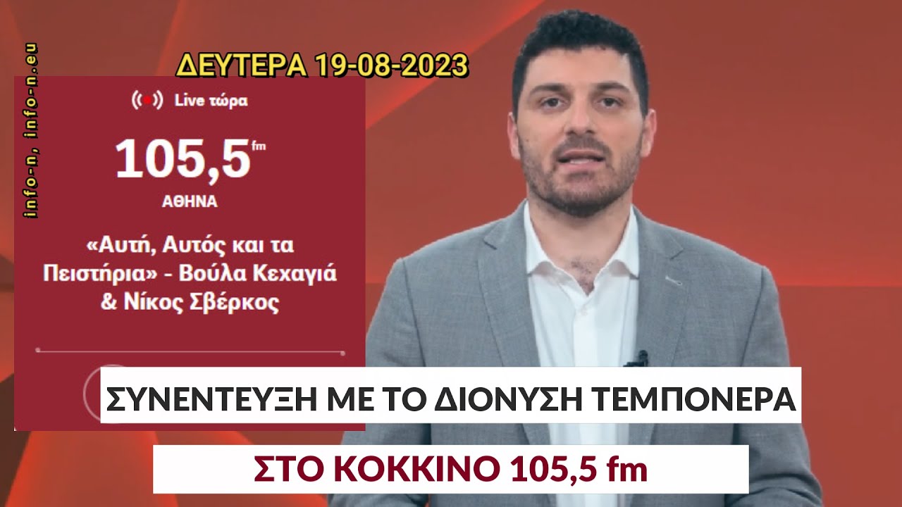 Συνέντευξη του Διονύση Τεμπονέρα ΣΤΟ ΚΟΚΚΙΝΟ 105,5 fm με τη Βούλα ...