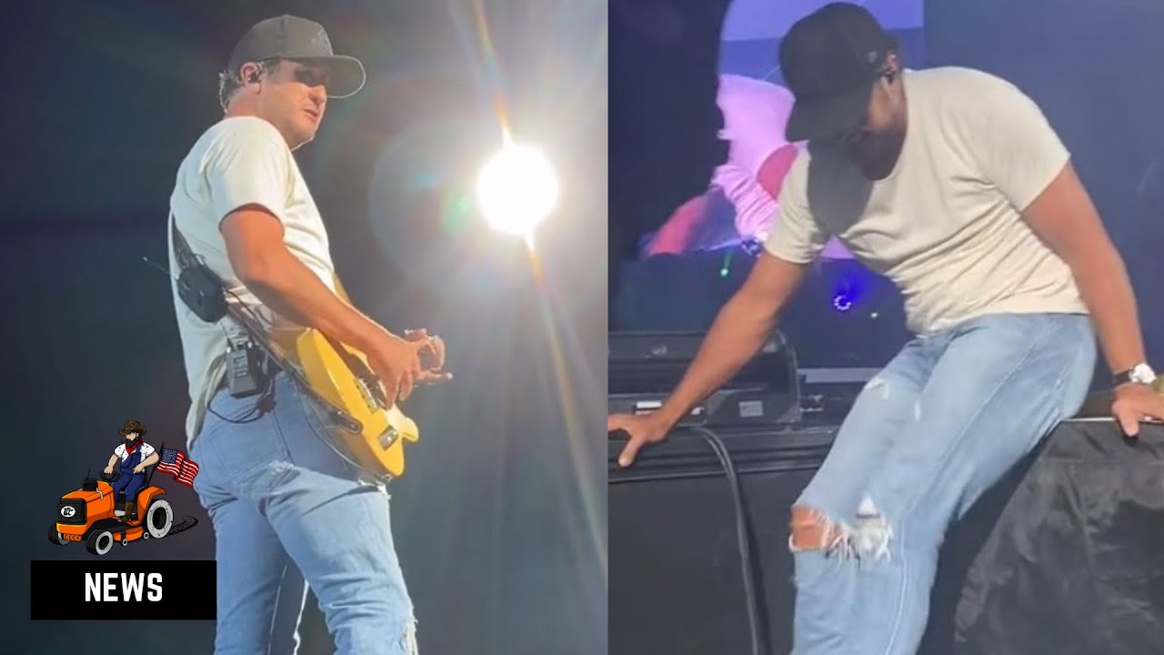 Luke Bryan Gets Kicked In The Head During Concert - YouTube