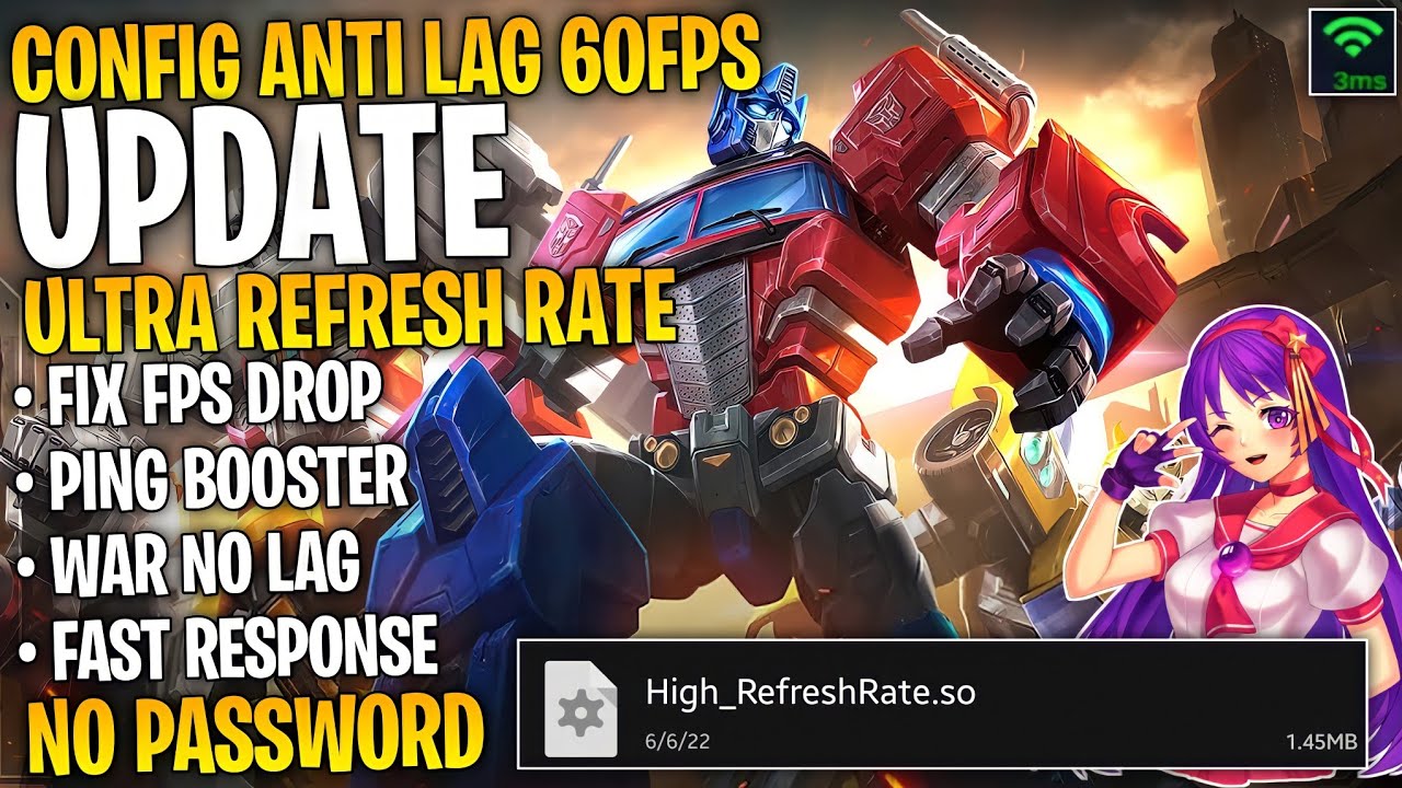 LATEST! ML Ultra Refresh Rate Script | Anti Lag 60FPS + Ping Booster ...