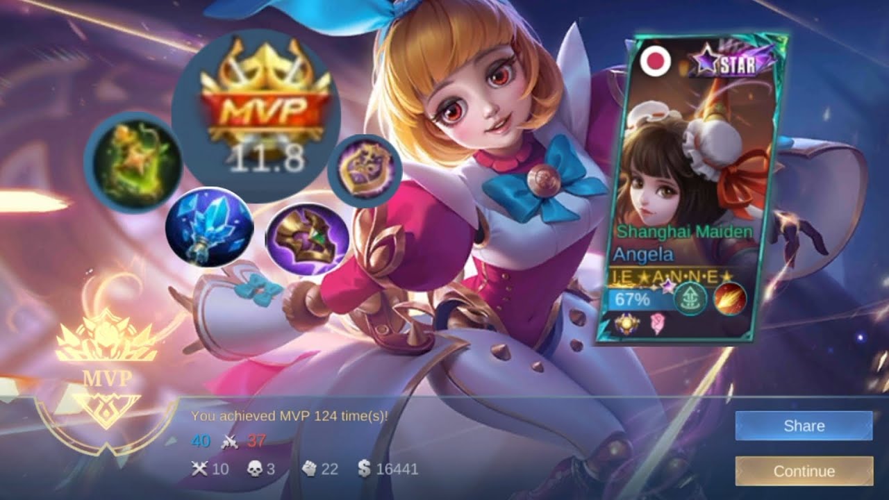 MLBB ANGELA : Unlimited Heal Build and Emblem Rank Game Trio w ...