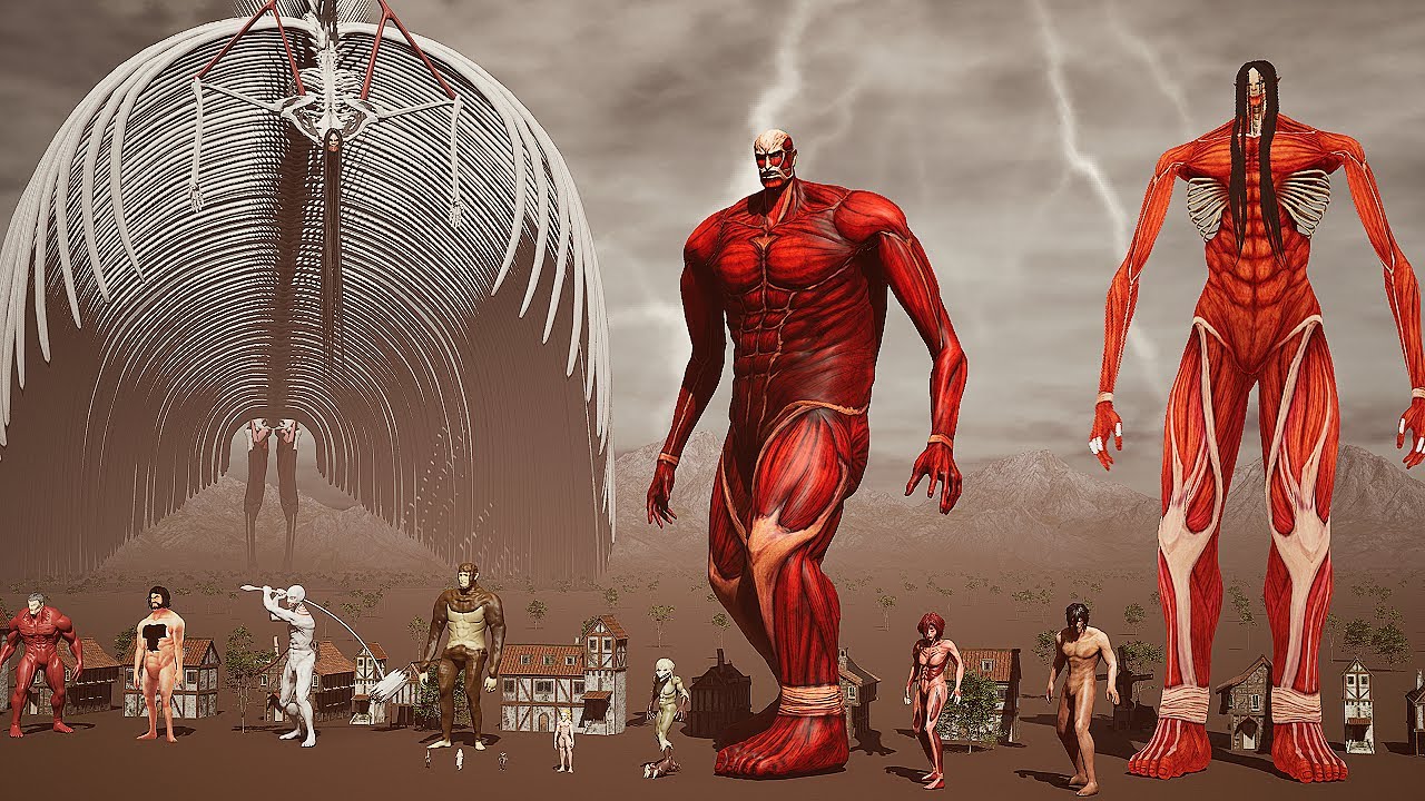Attack On Titan Size Comparison 2024 in 3D - YouTube