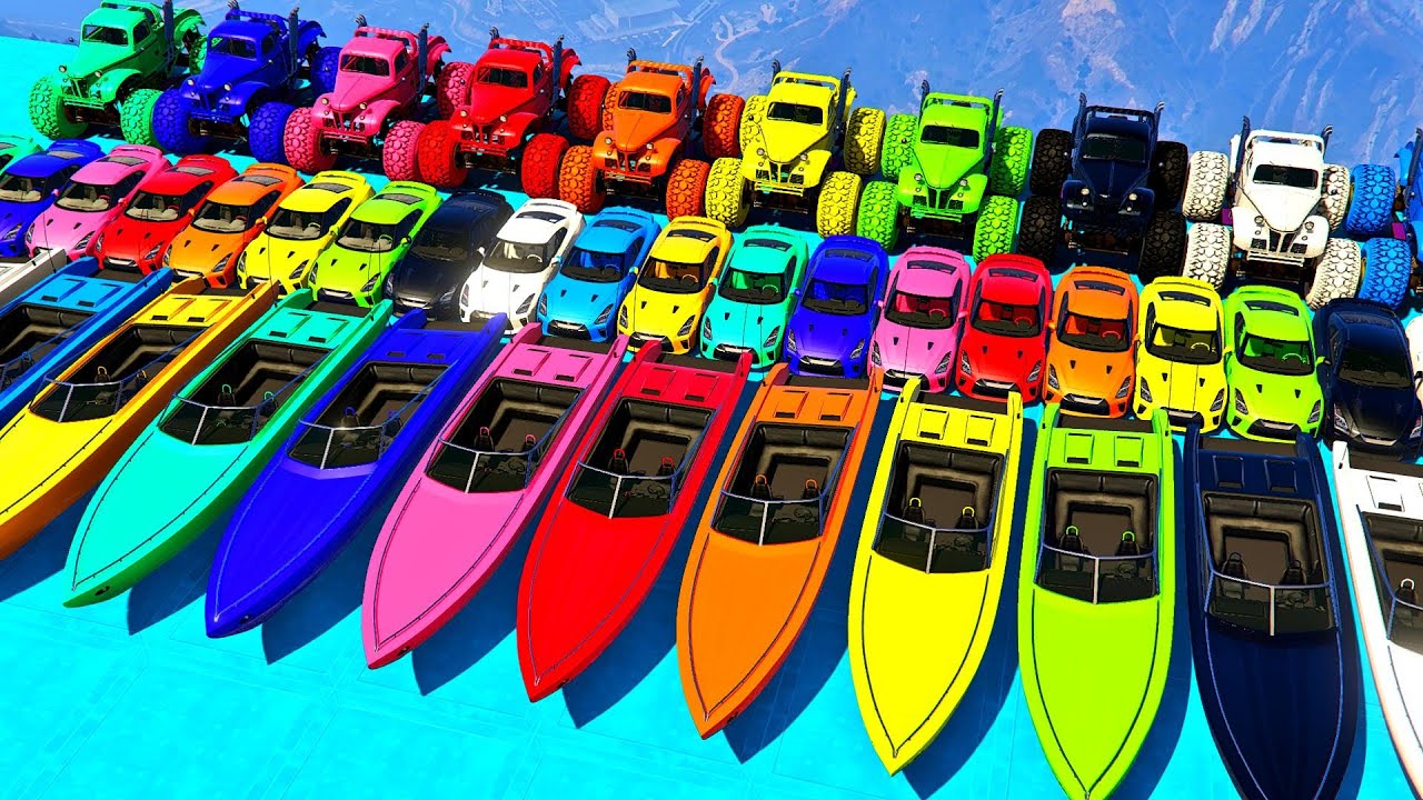 GTA V Epic New Stunt Race For Car Racing Challenge by Trevor and Shark ...